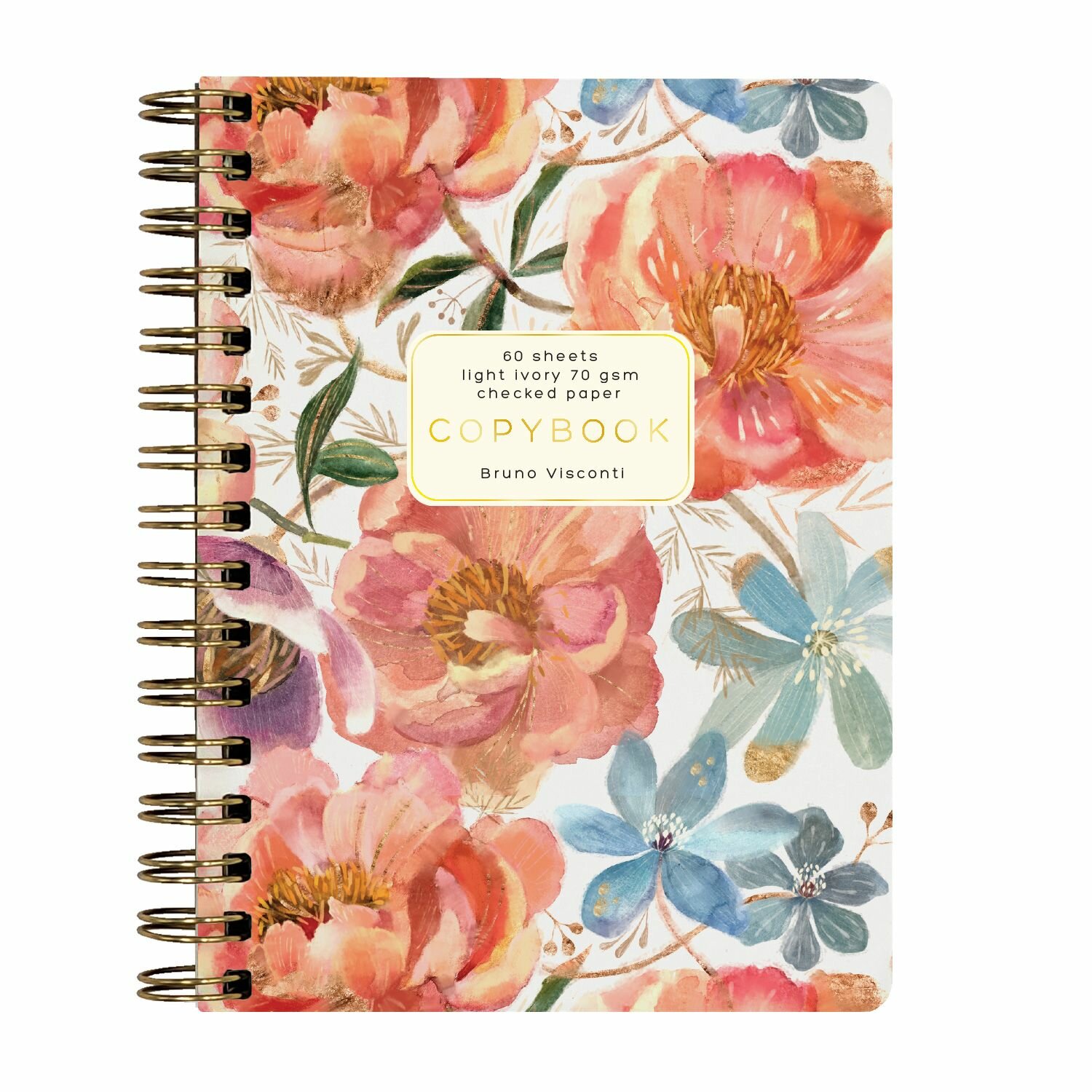Bruno Visconti Блокнот А6 в клетку "Цветочная феерия" на кольцах, 60л./ блокнот для записей арт.7-60-005/07