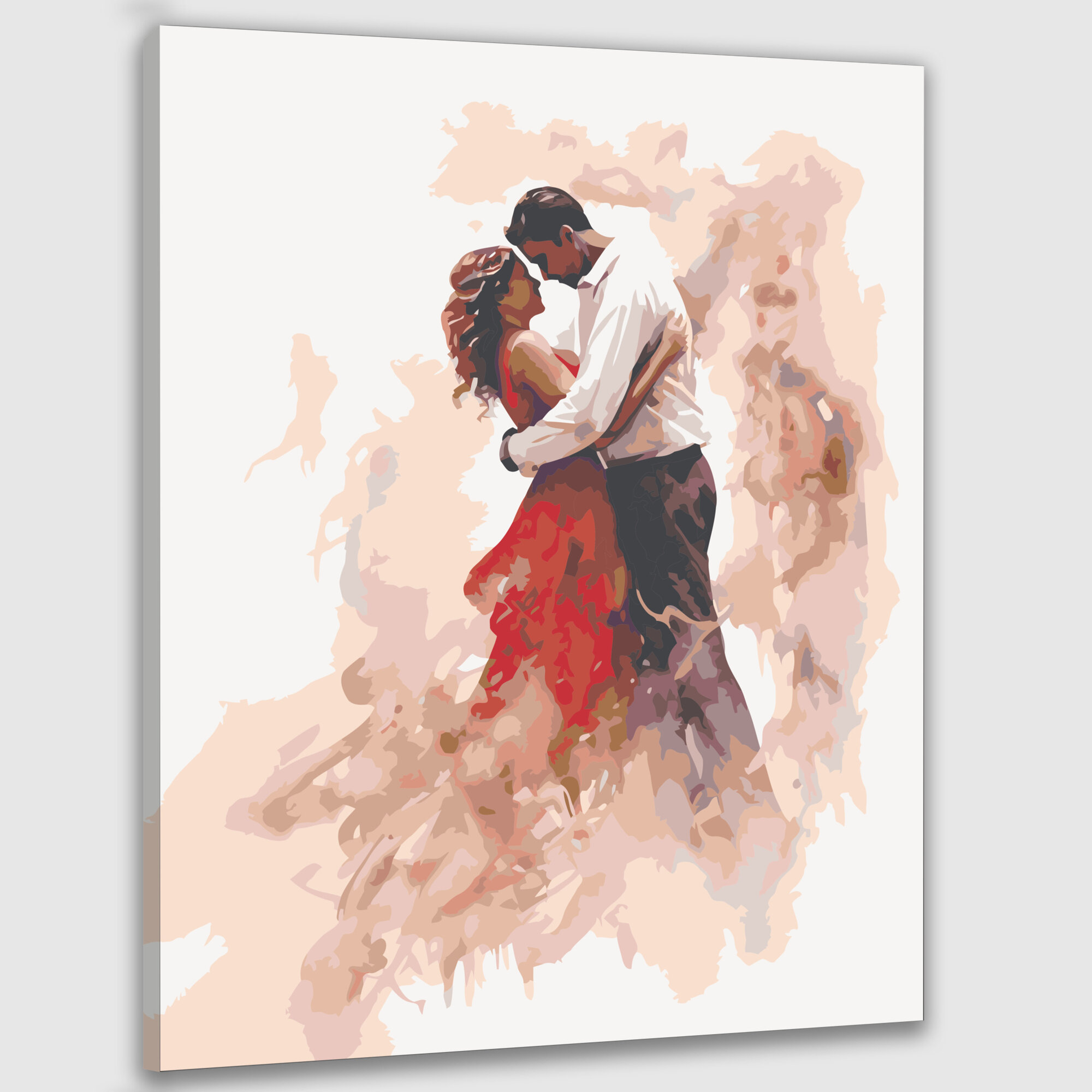 Картина по номерам 40x50 см, интимные объятия, нежный танец, привязанность, мазки кисти, движение, нежность