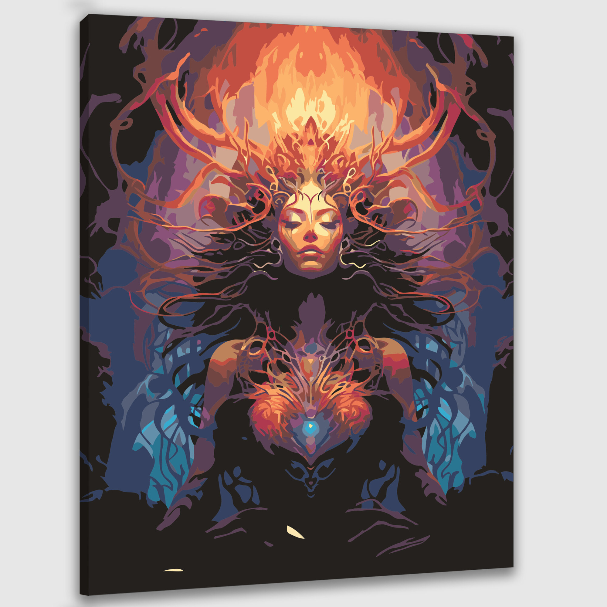 Картина по номерам 40x50 см, шаманское путешествие, цифровая картина, яркие краски, замысловатые узоры