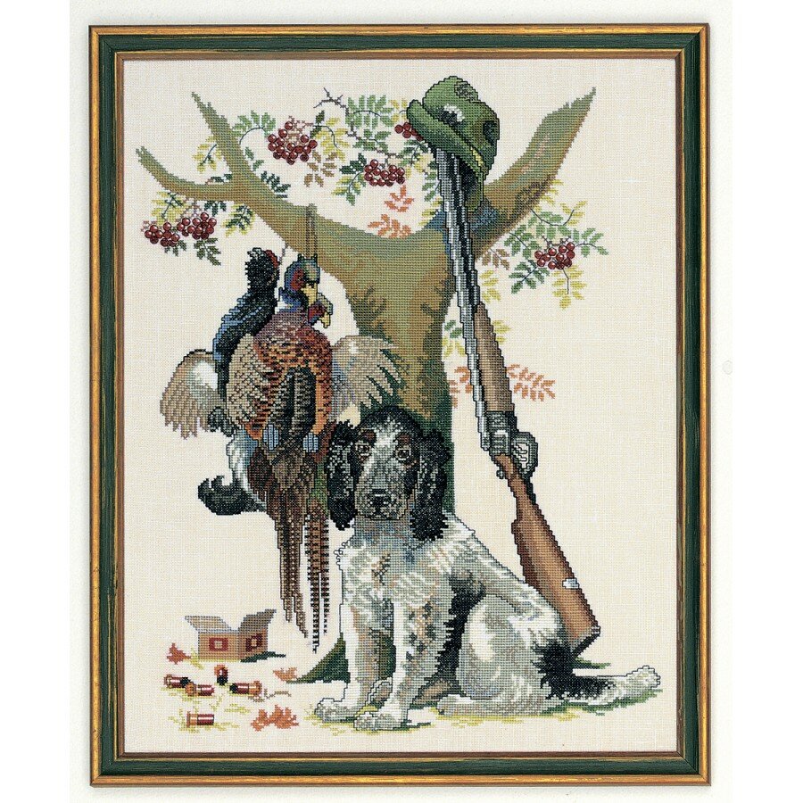 Набор для вышивания Охотничьи трофеи, лён 26 ct 40 х 50 см EVA ROSENSTAND 12-334