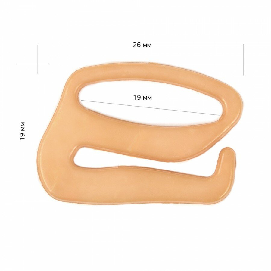 Крючок для бюстгальтера пластик TBY-82653 d20мм, цв. бежевый, уп.100шт