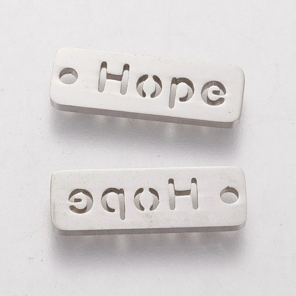Подвеска, 17х11х1мм, тег Hope, базовый материал - нержавеющая сталь, без покрытия, 2 шт.