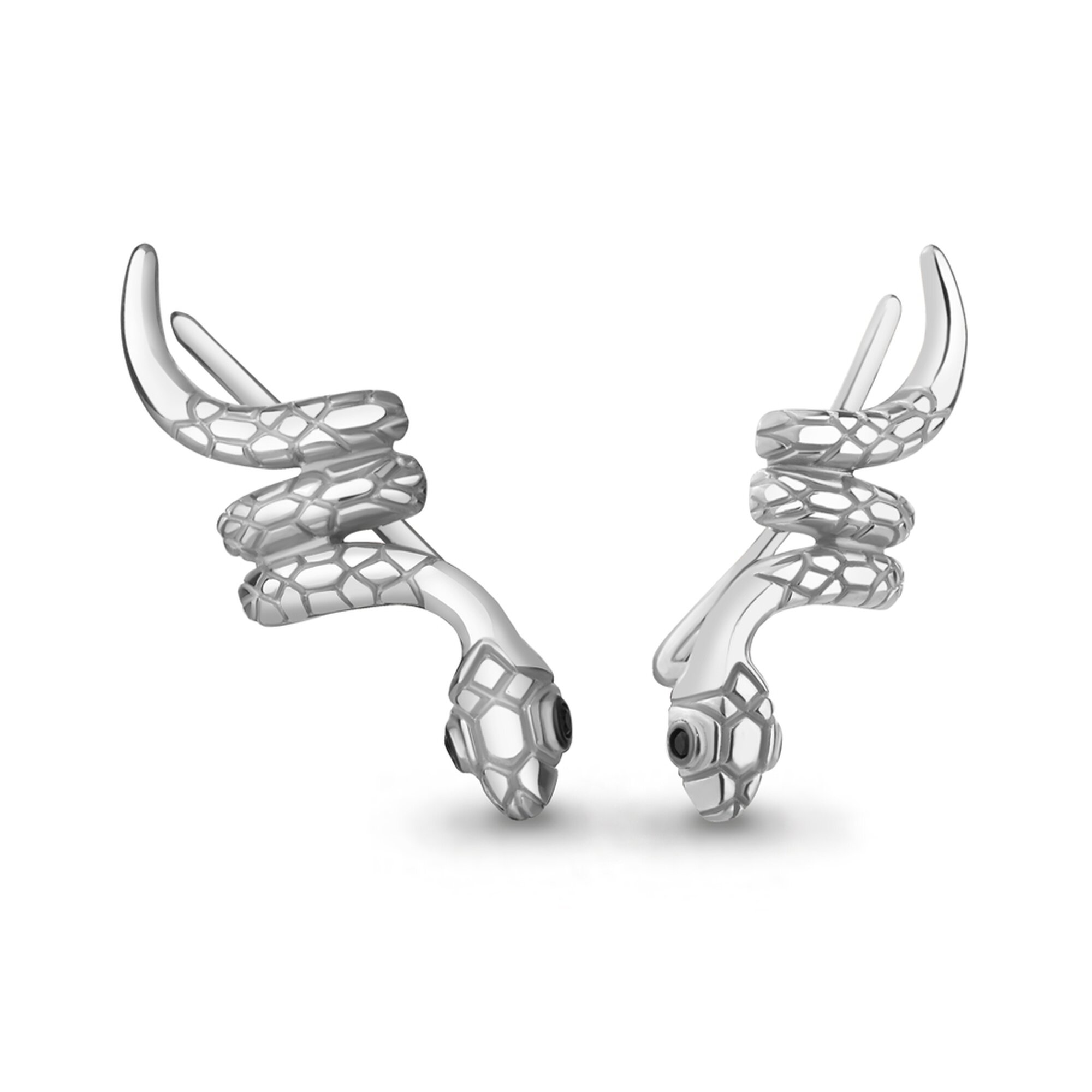 Серьги, серебро, 925 проба, родирование, кристалл