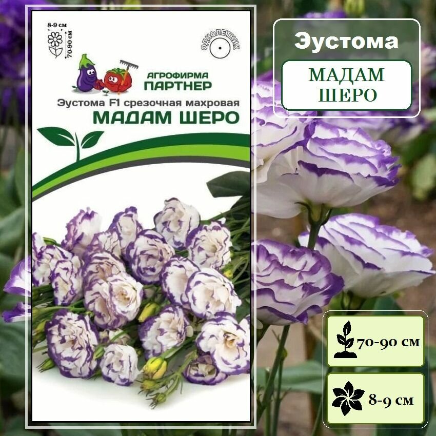 Семена Эустома махровая Мадам Шеро срезочная / фирма Партнер