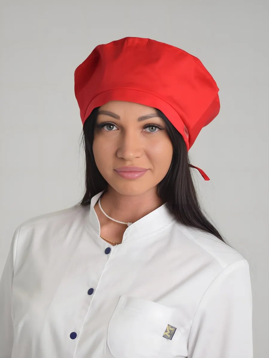 Берет поварской красный