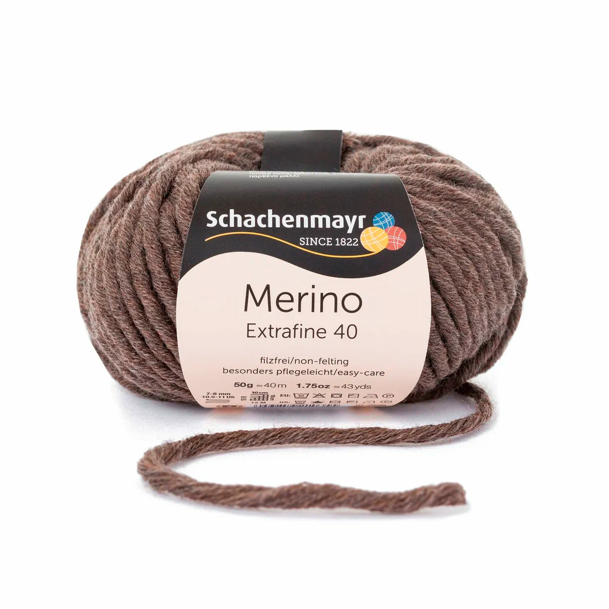 Merino Extrafine 40 /Мерино Экстрафайн 40/ пряжа Schachenmayr Merino, MEZ, 9807555 (00314, *, holz meliert (древесина), коричневый)