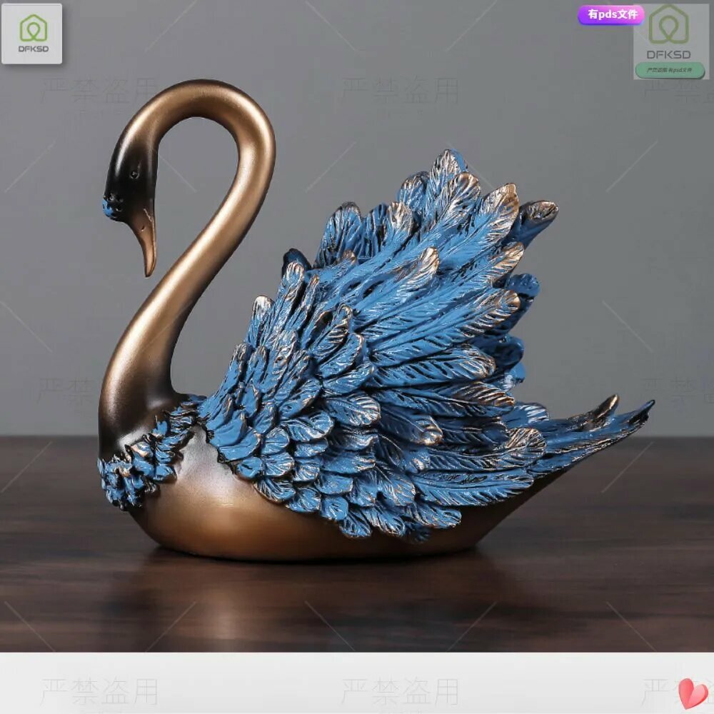 Статуэтка лебедя, украшение комнаты, входа, подставка под телевизор, имитация животного