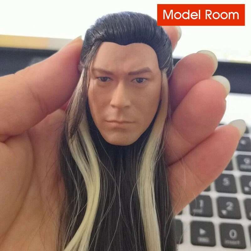 1/6 голова Yangguo Louis Koo, лепка китайской древней длинной шерсти, Мужская голова, резьба, модель, подходит для 12 дюймов солдатиков, экшн-фигурки, куклы