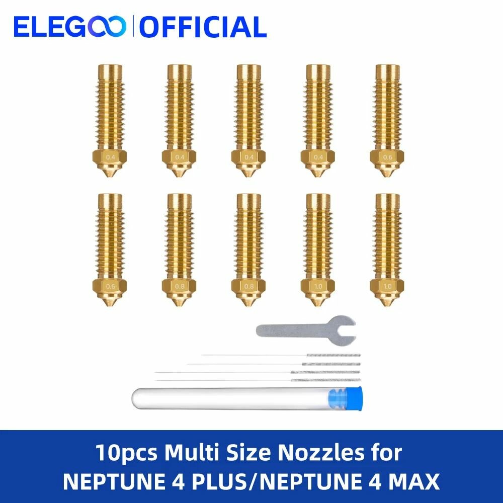 ELEGOO набор сопел для 3D-принтера Neptune 4 Plus/Max, 10 шт