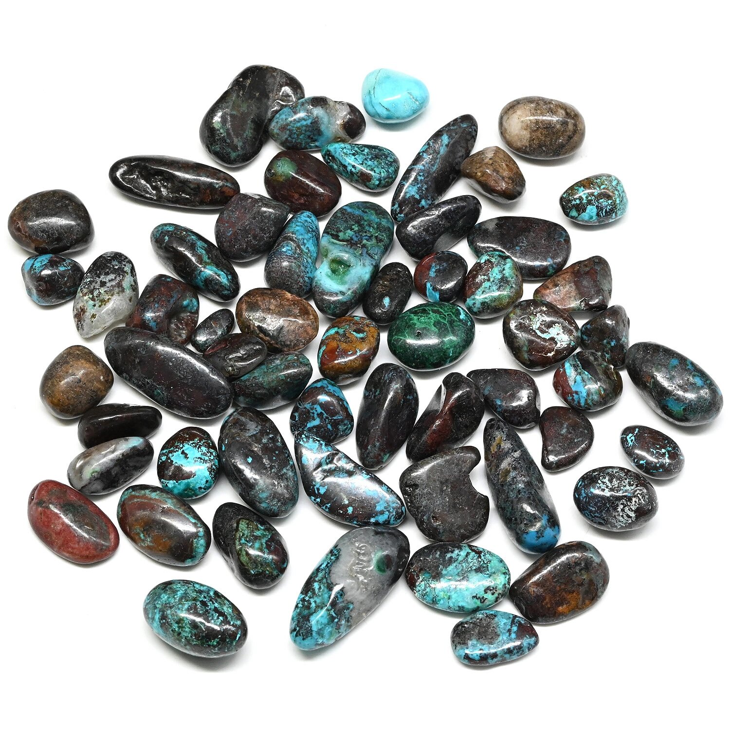 Хризоколла галтовка фракция 10-20мм, упаковка 100г .