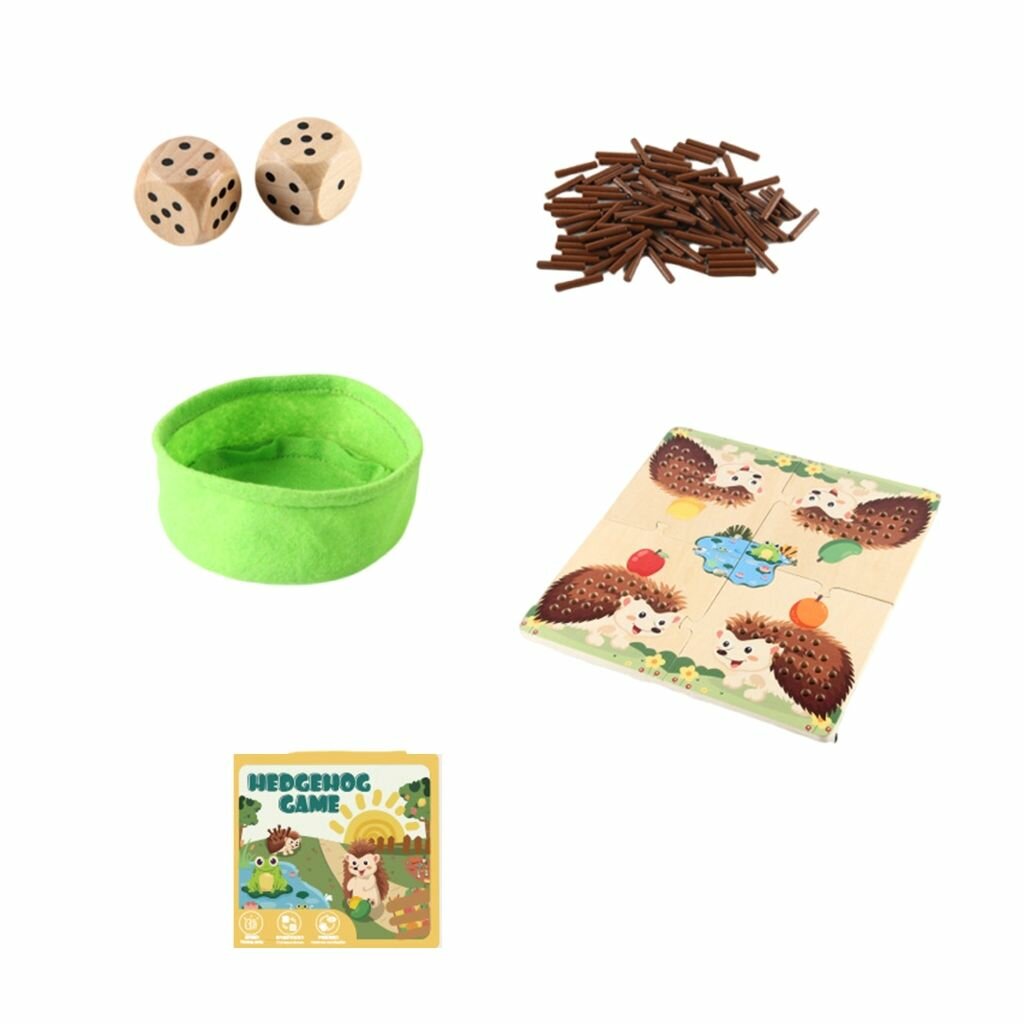 Развивающие игрушки, Игра Ежик Деревянная настольная игра, 1 комплект