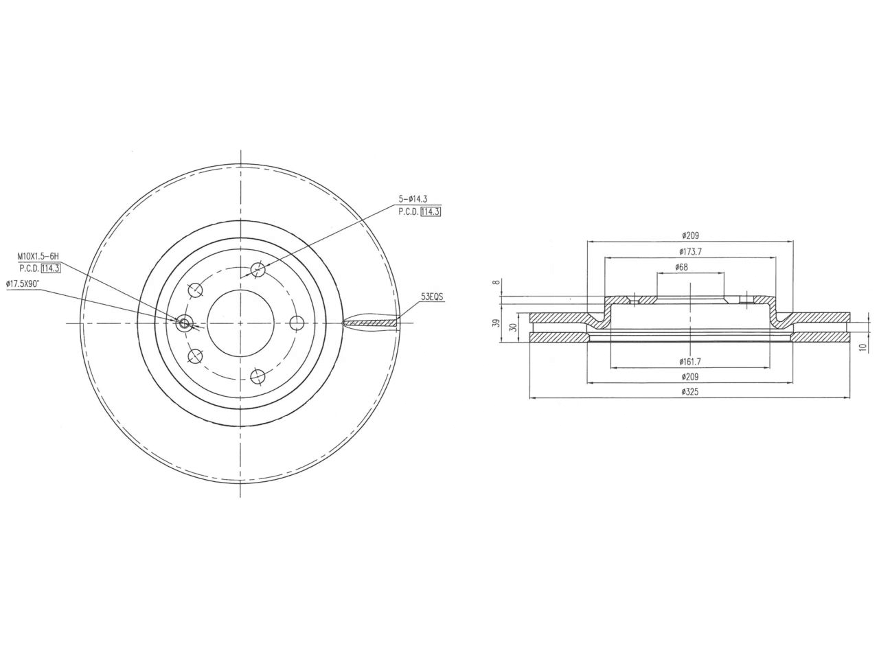 UNIO BRD-20510 (CB5Z1125A) диск тормозной передний Ford (Форд) explorer V 10- (Комплект 2 штуки)