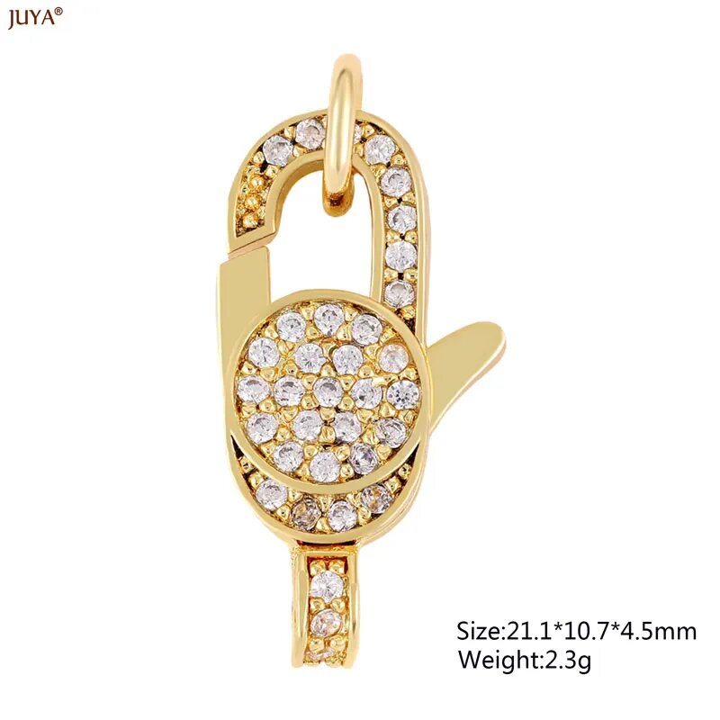 JUYA Позолоченная застежка-лобстер с цирконием, Gold-as picture