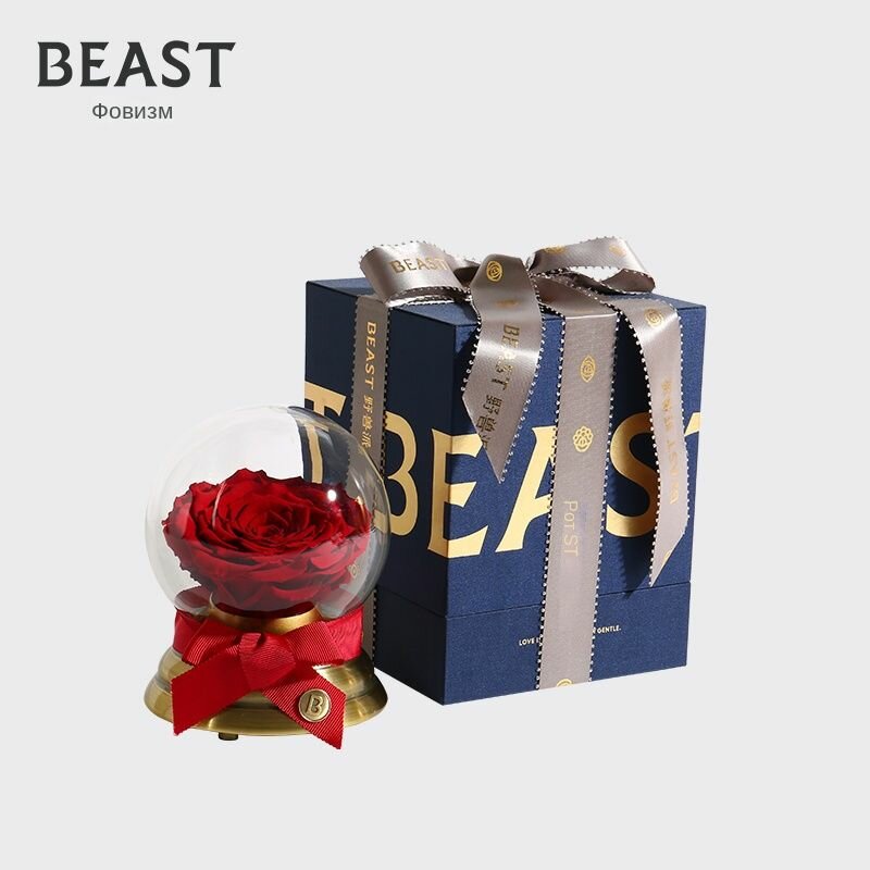 Музыкальный хрустальный шар, Вечная роза, фовизм, подарок на День святого Валентина. -lj