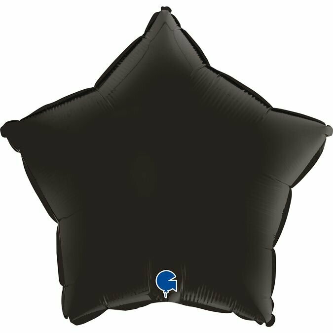 Воздушный шарик Grabo 18', 46 см, звезда, черный, сатин