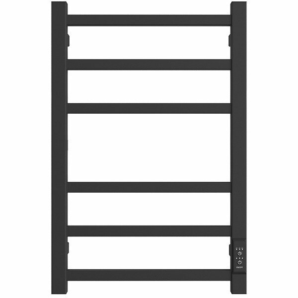 Полотенцесушитель электрический Двин (Dveen) L plaza neo 60х40 см, без полки, К диммер черный матовый