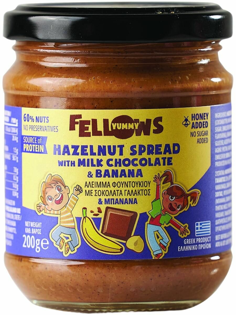 Паста из фундука с молочным шоколадом и бананом