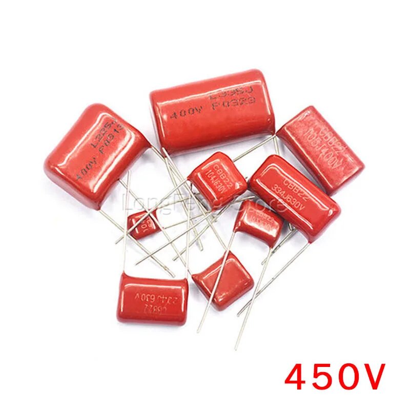 Пленочные конденсаторы 450V (набор из 5 штук) 450V104J 100nF P10