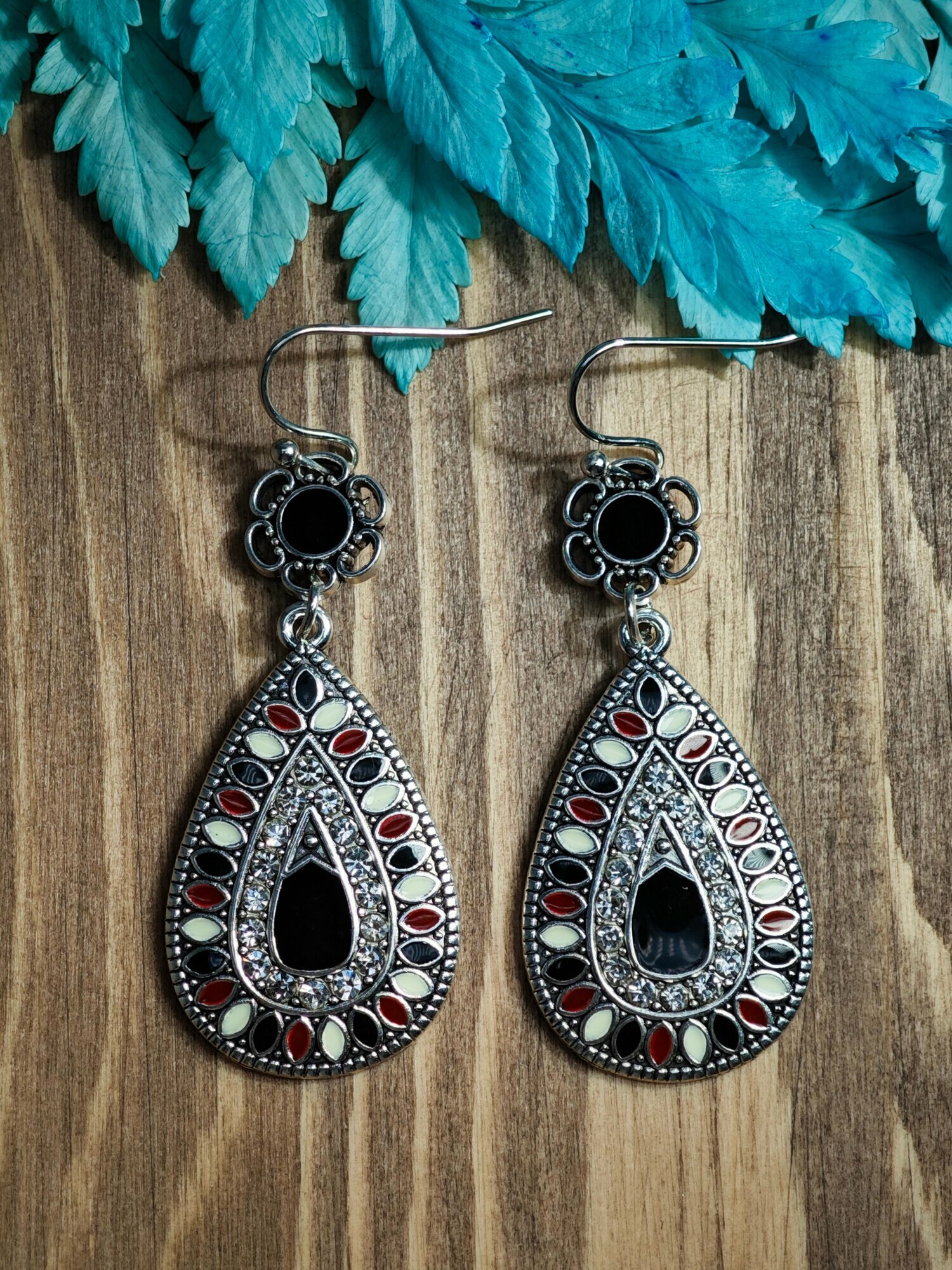 Серьги, эмаль, бирюза синтетическая