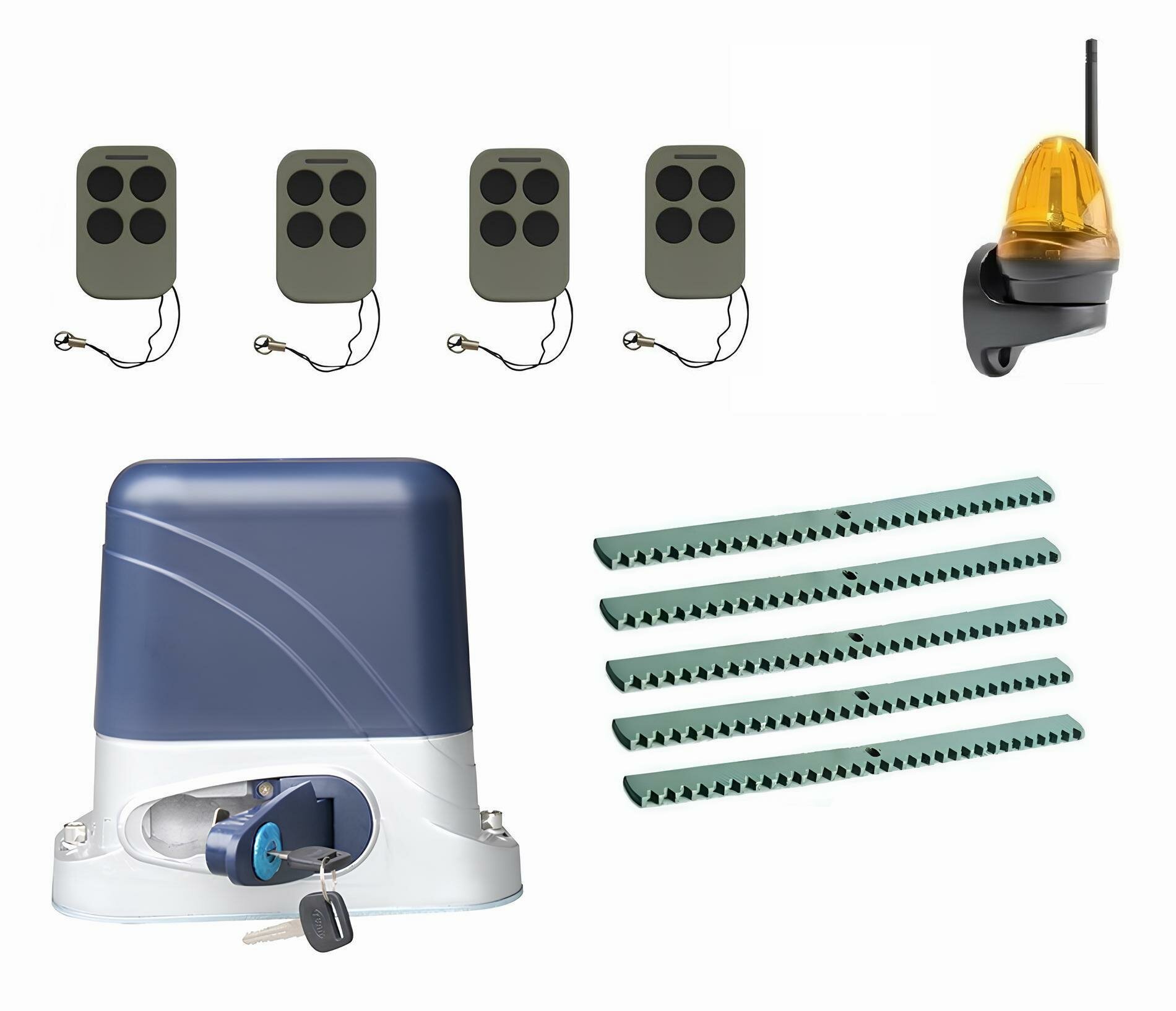 Автоматика для откатных ворот KSL-1300 KIT-LK5-Т4, комплект: привод, 4 пульта, лампа, 5 реек