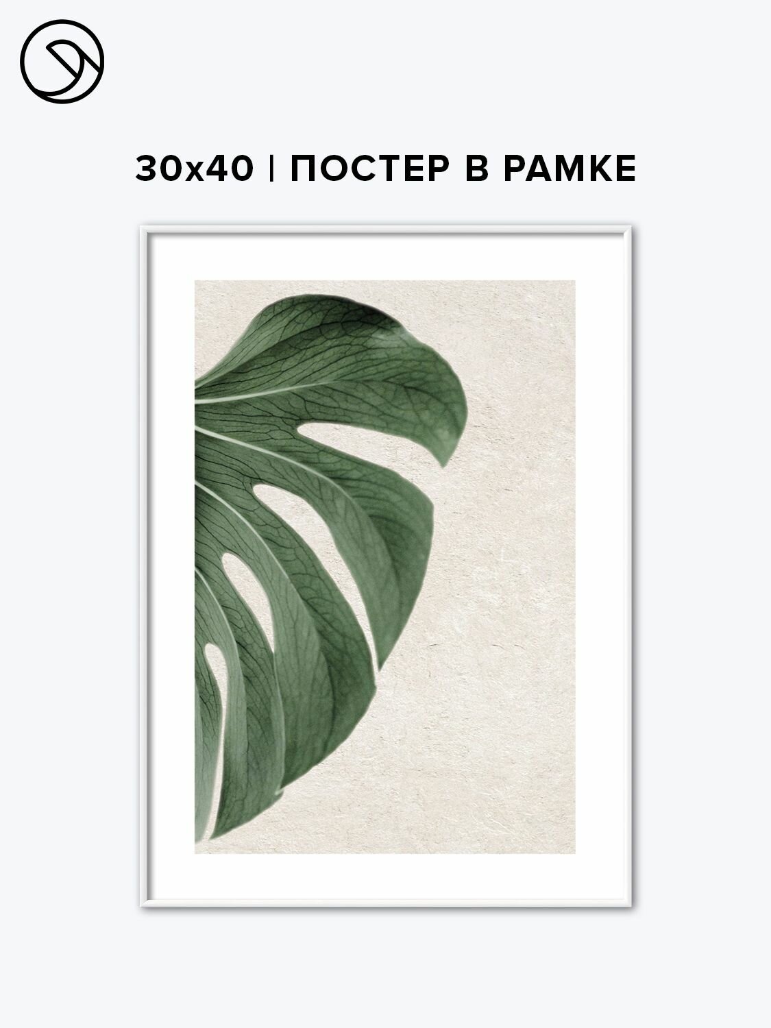 Постер 30х40 в рамке Postermarkt Лист Монстеры #1