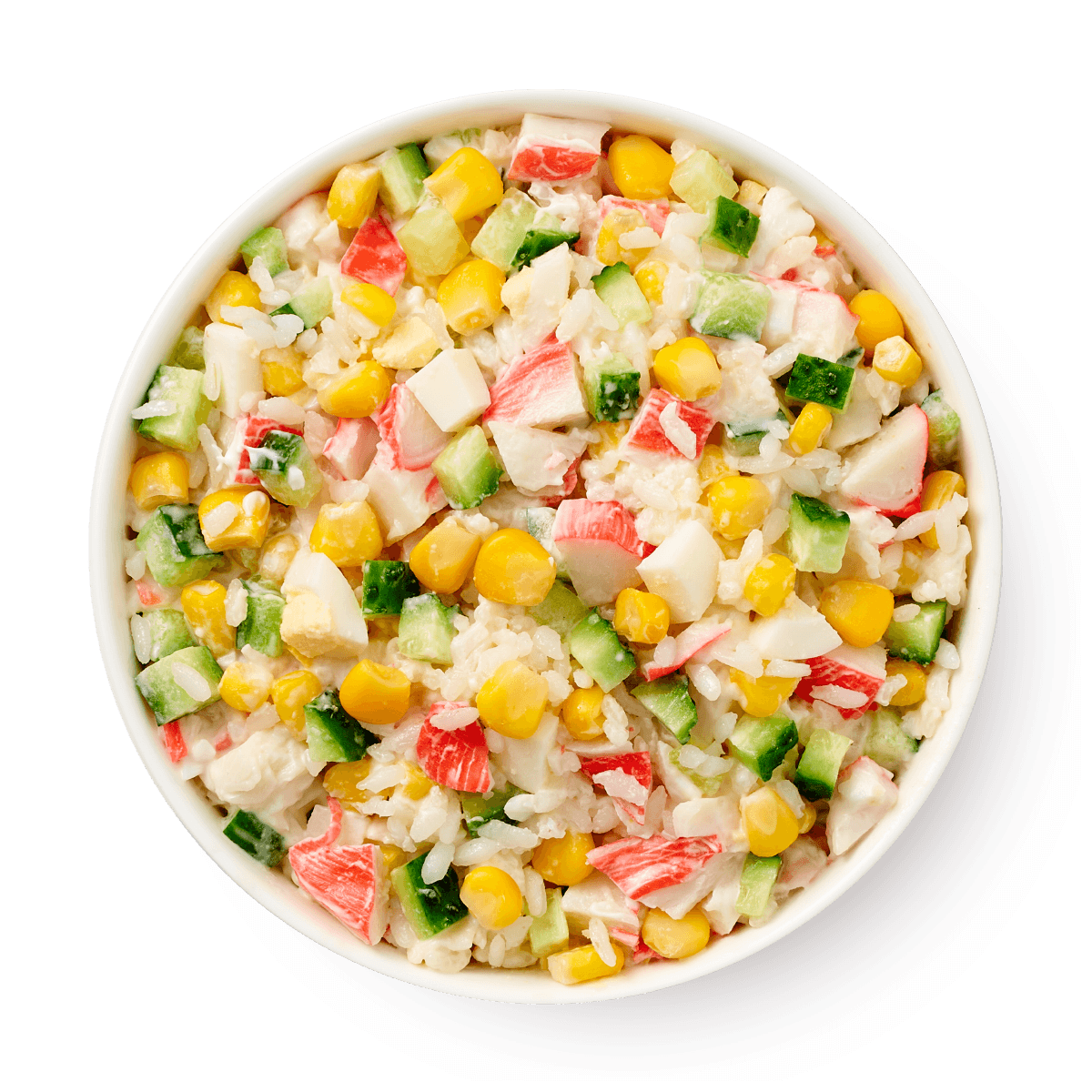 Салат "Крабовый", с крабовым мясом, с рисом, с кукурузой, с огурцами, с яйцами, 180 г