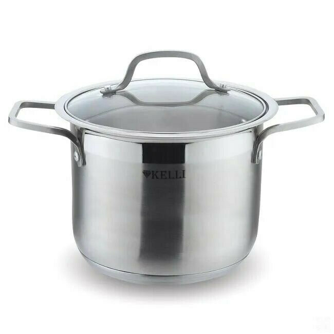 KELLI KL-4227, Кастрюля 17.5 л, со стеклянной крышкой