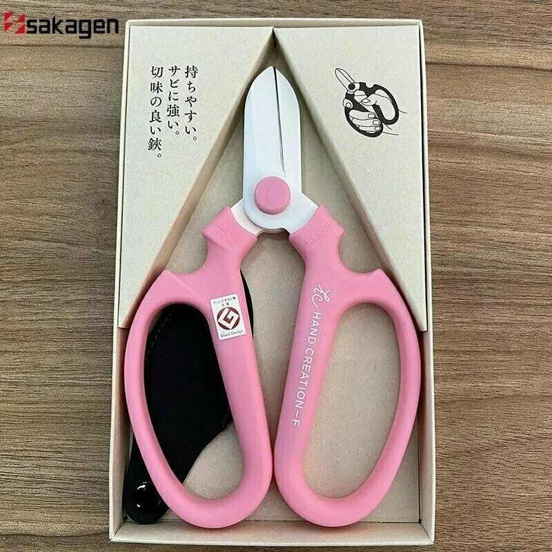 Секаторы Sakagen, сталь/резина, плоскостные лезвия, с эфесом, длина 17 см