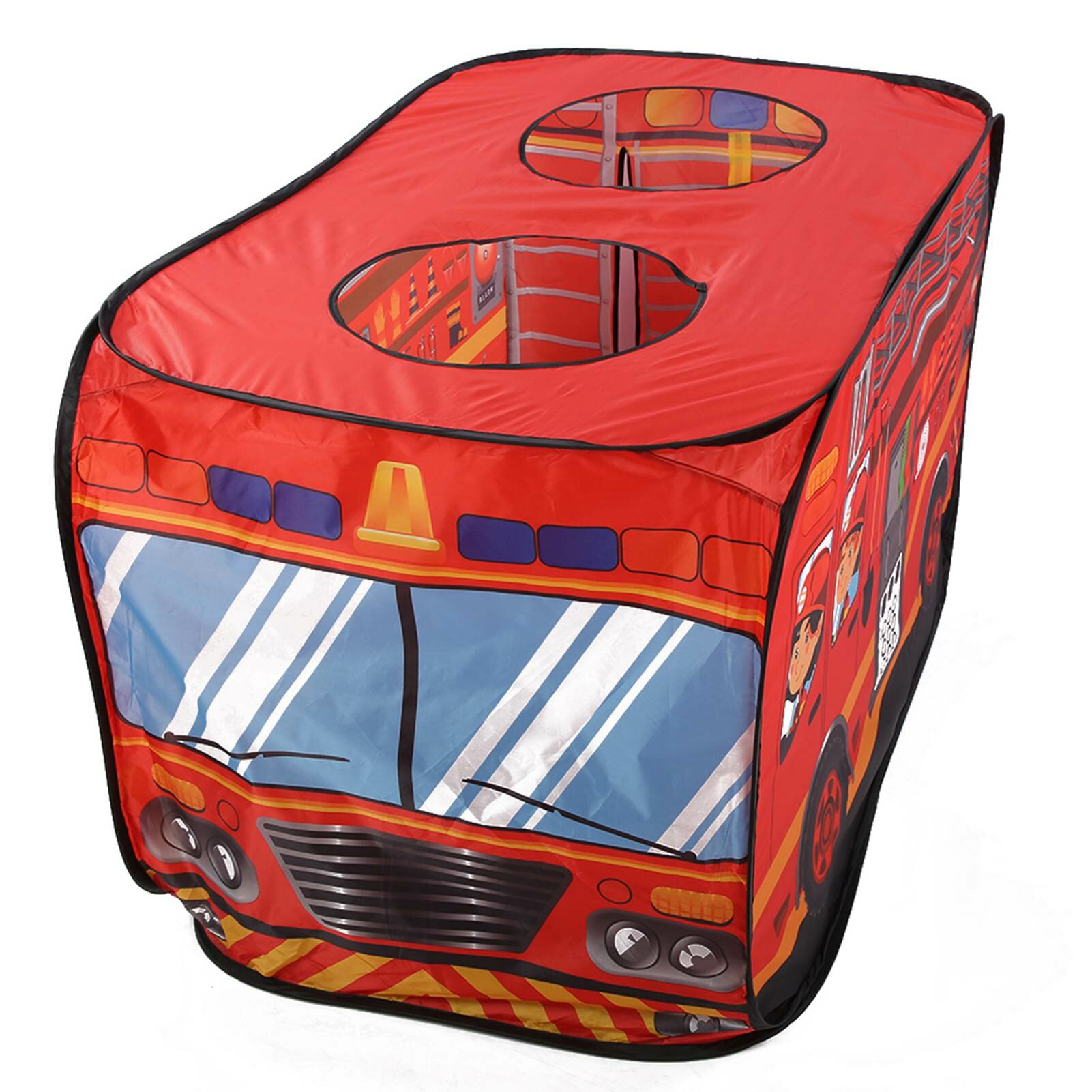 Грузовик с мороженым, полицейский автобус, детская палатка, складная пожарная машина, игровой дом, пожарная машина