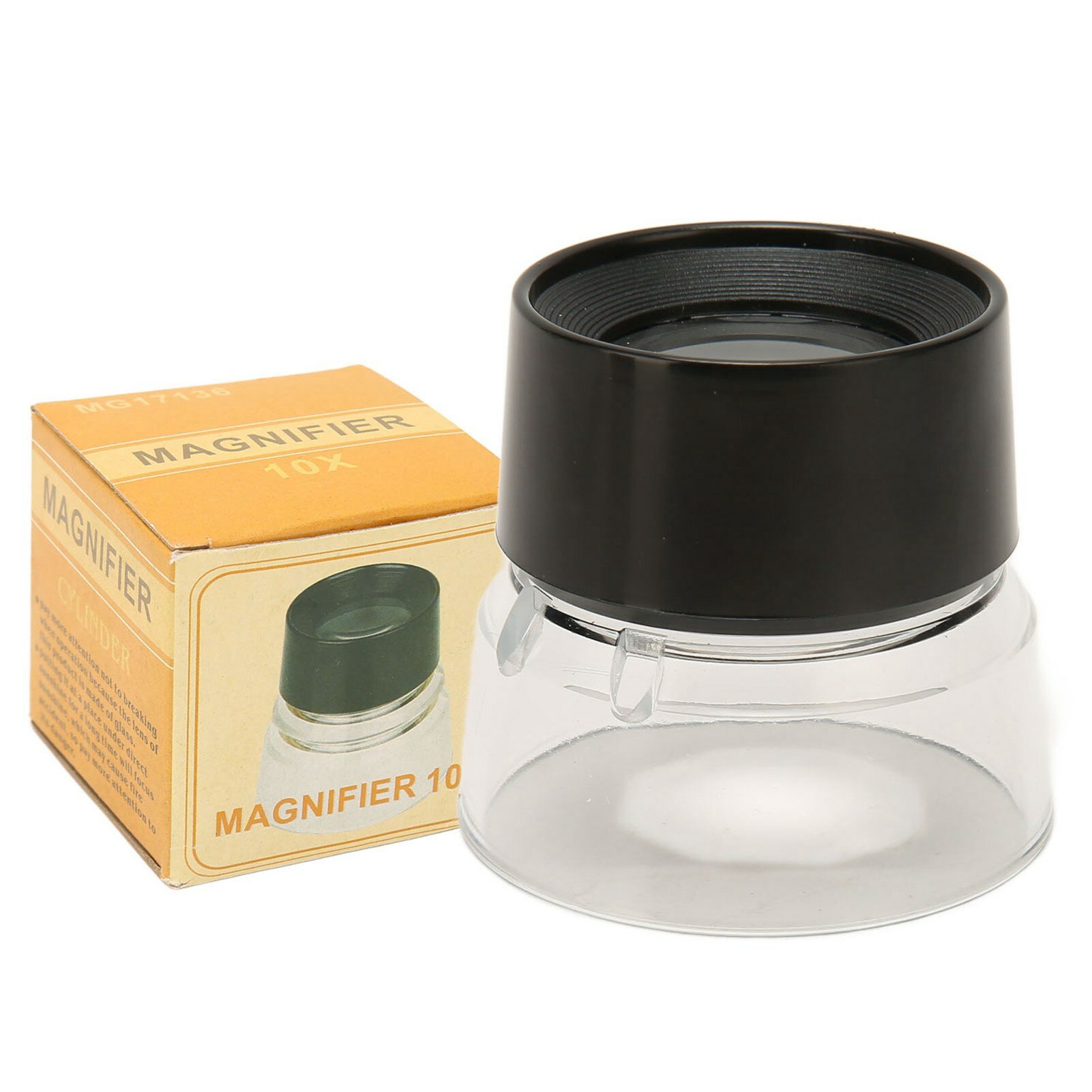 10X Power Stand Magnifier Compact Portable Durable Cylinder Desktop Magnifying Glass for Jewelry Appraisal