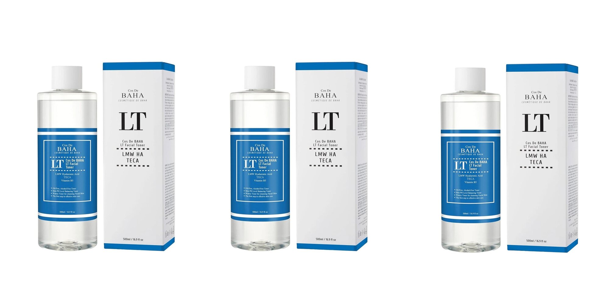 Тонер Cos de bana для лица LT Facial Toner (LT), с низкомолекулярной гиалуроновой кислотой, 500 мл, 3 шт