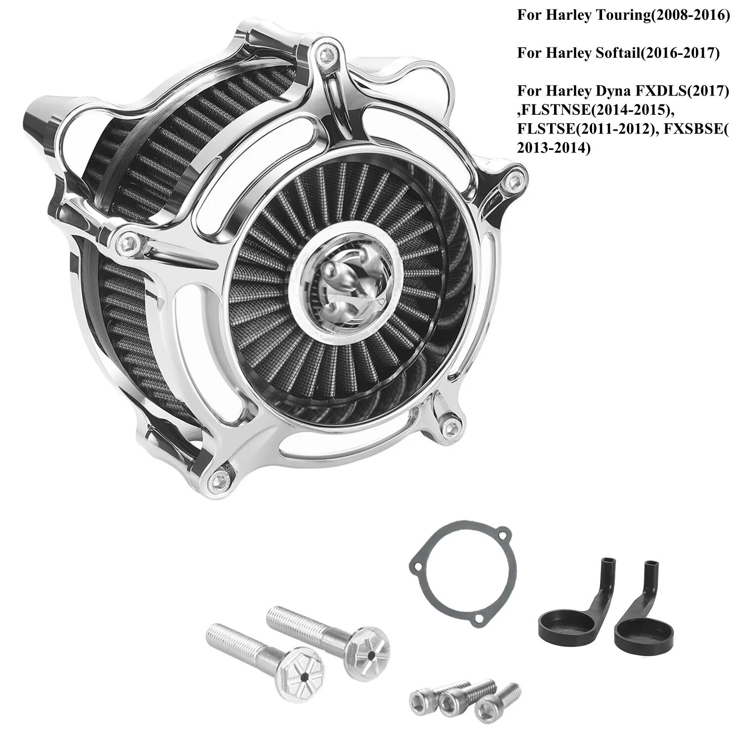 Мотоциклетный турбинный воздухоочиститель, впускной фильтр, хромированный для Harley Sportster XL Touring Softail Dyna EVO и Twin Cam Fatboy FXDLS Белый, Style C