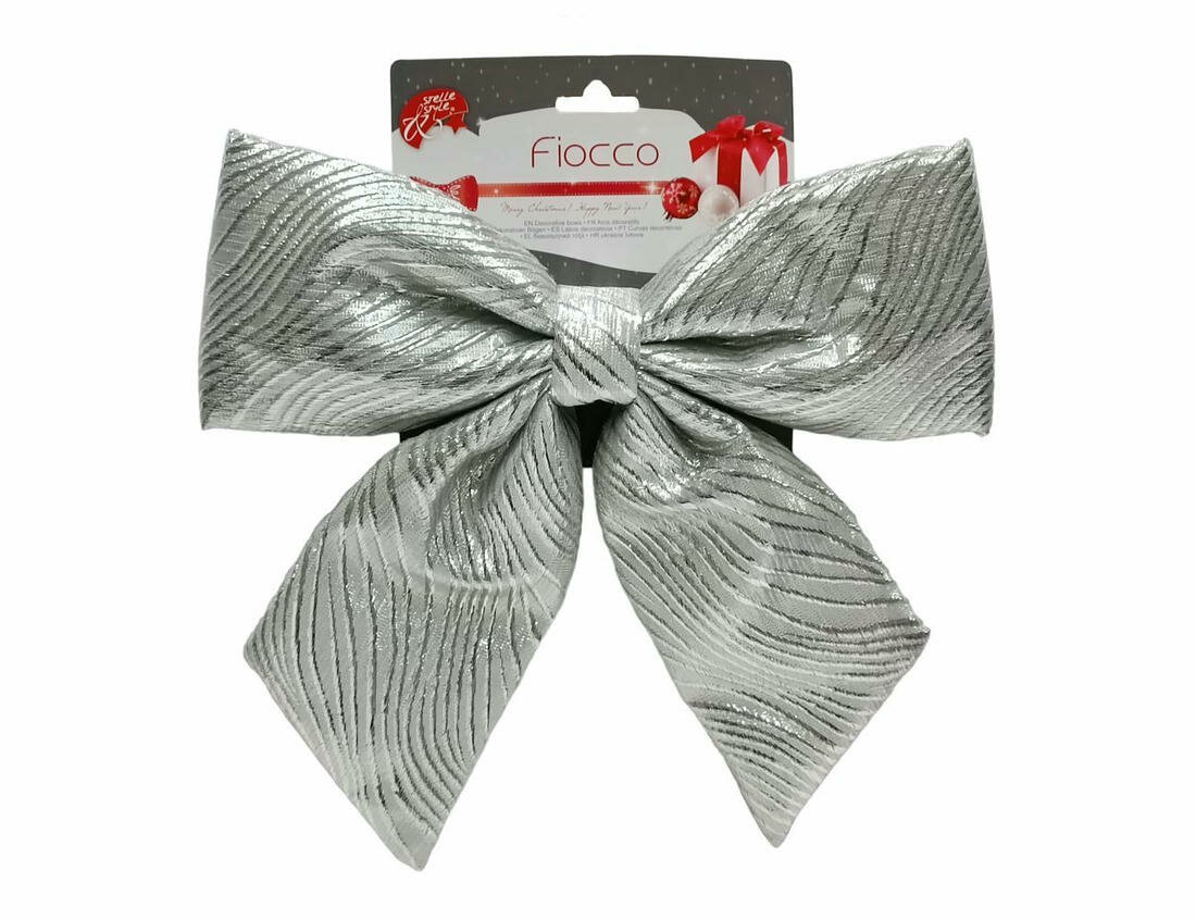Бант для декорирования, серебристый, 28х28 см, Due Esse Christmas