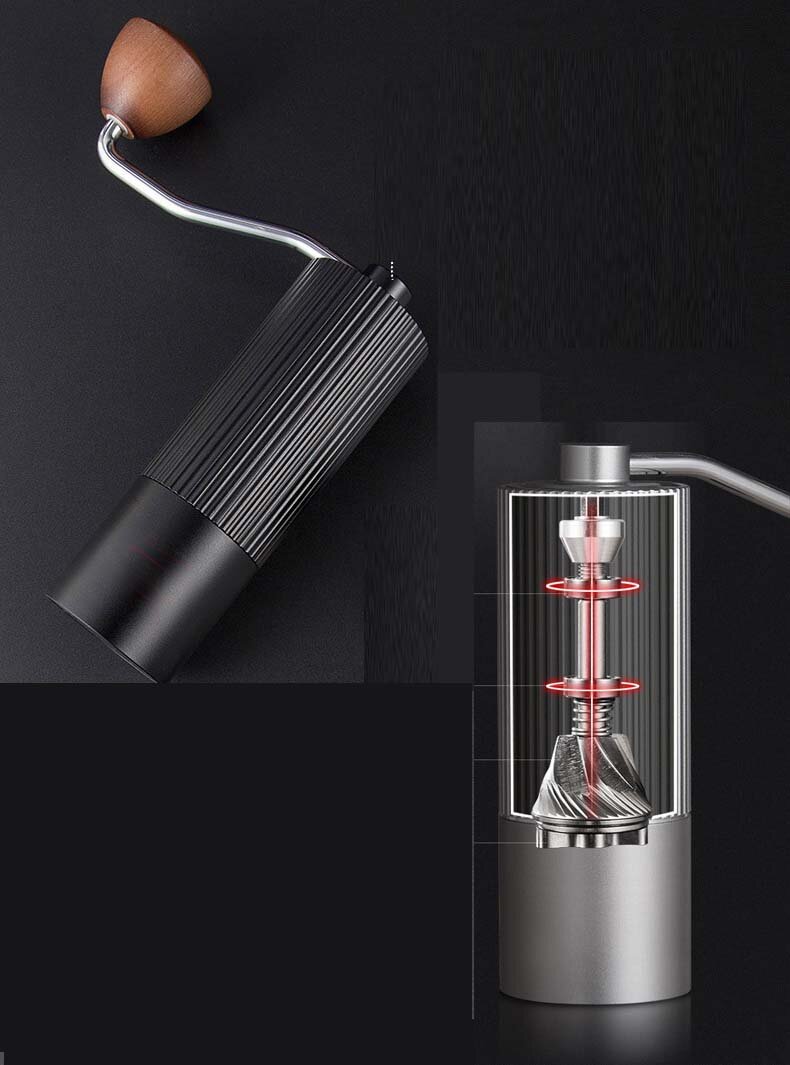 Портативная кофемолка JAYWAYNE, сталь, 23 порции, 0.1л, черная