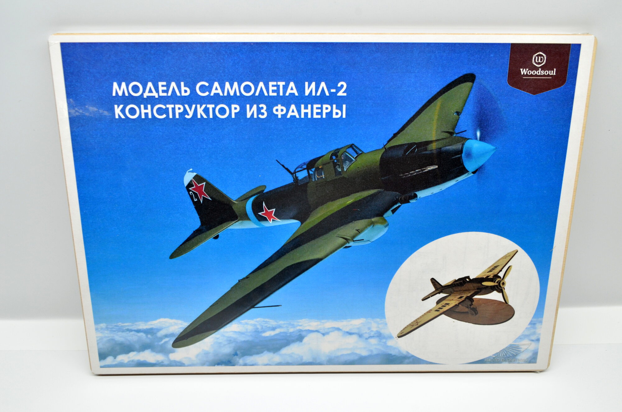Конструкторы и модели: Модель-конструктор самолета из фанеры Ил-2, сборная, WoodSoul