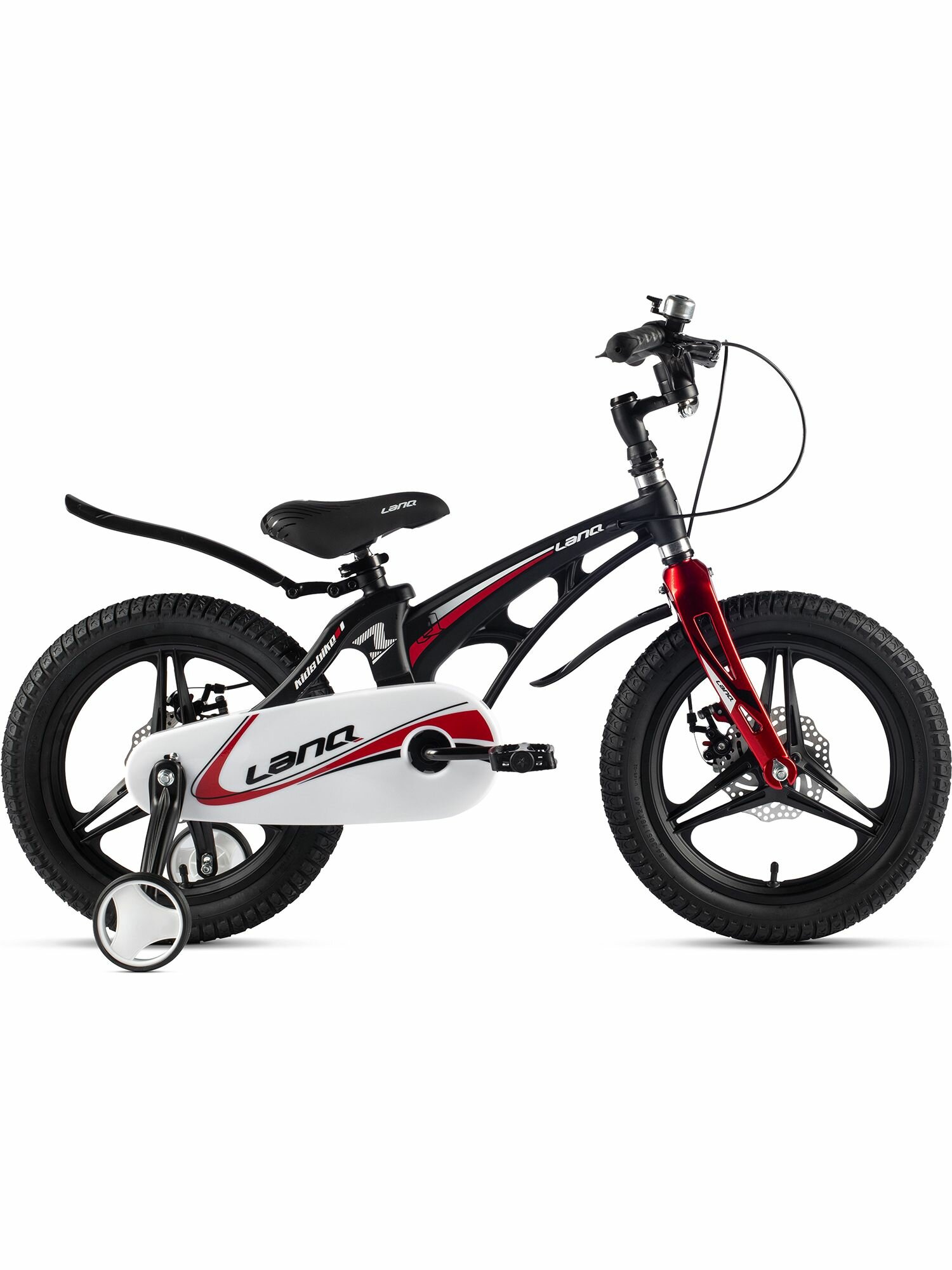 Велосипед городской LANQ WLN1646G 16" (2025) Black для детей на рост 110-125 см, магниевая рама, магниевый обод