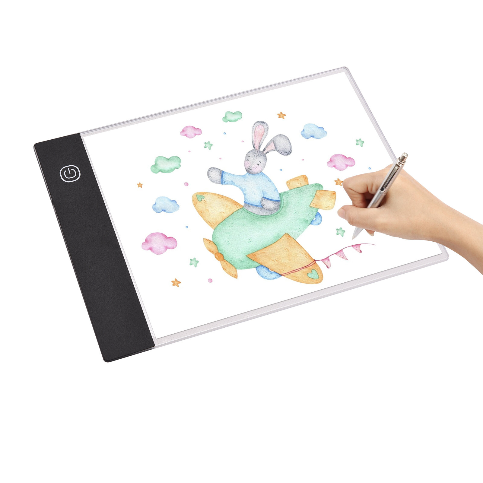 A5 LED Light Pad Tracer 3mm Ultra-Thin Drawing Board Copyboard Stepless Dimming USB Powered for Artist Animation Designing Sketching Calligraphy Diamond Jewel Paint Supplies