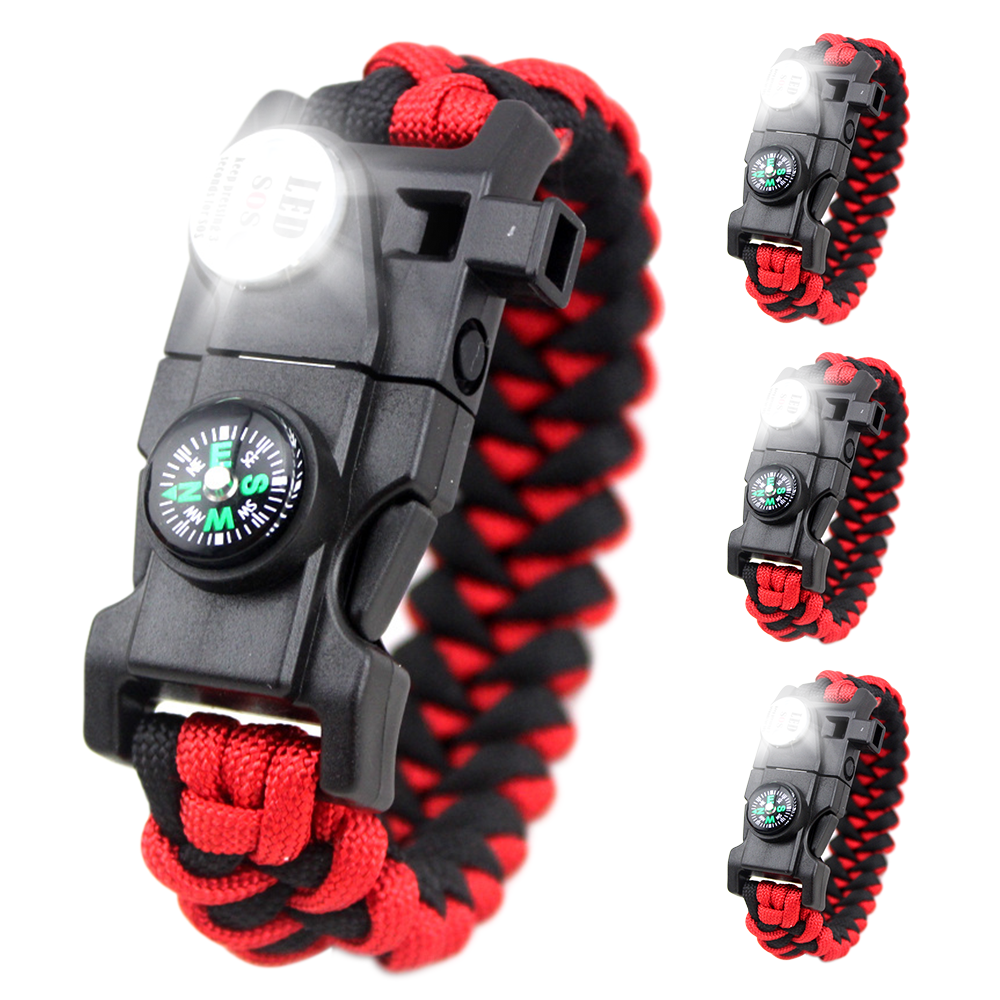 Тактический Браслет Выживания: 4 Штуки 5-Метровый Паракорд - Многофункциональный Набор с Огнивом Компасом и Свистком For Поход Кемпинг Активный Отдых