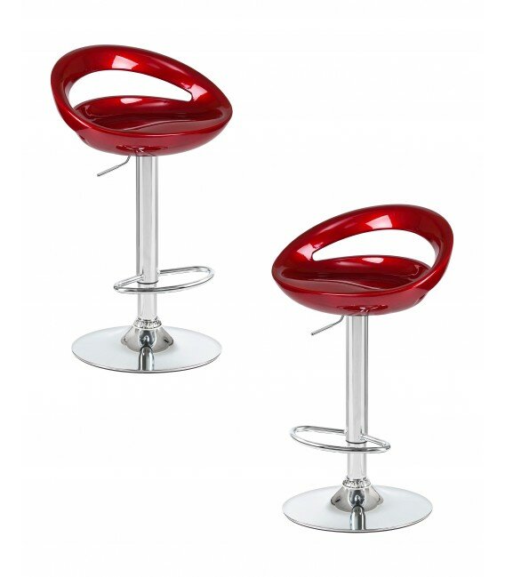 Набор 2 шт Стул барный DOBRIN DISCO, бордовый металлик