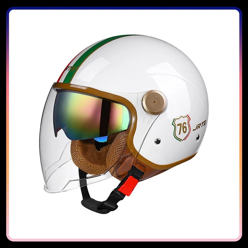 DOT ECE открытые шлемы Jet Moto Helmet Daul Lens Ретро полуоткрытые шлемы для мужчин и XL, TYPE D