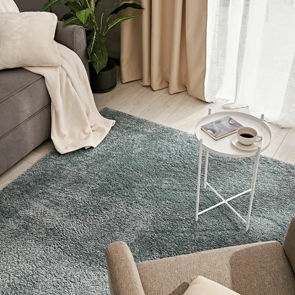 Ковер Shaggy Bosfor 100x200 см джут цвет голубой