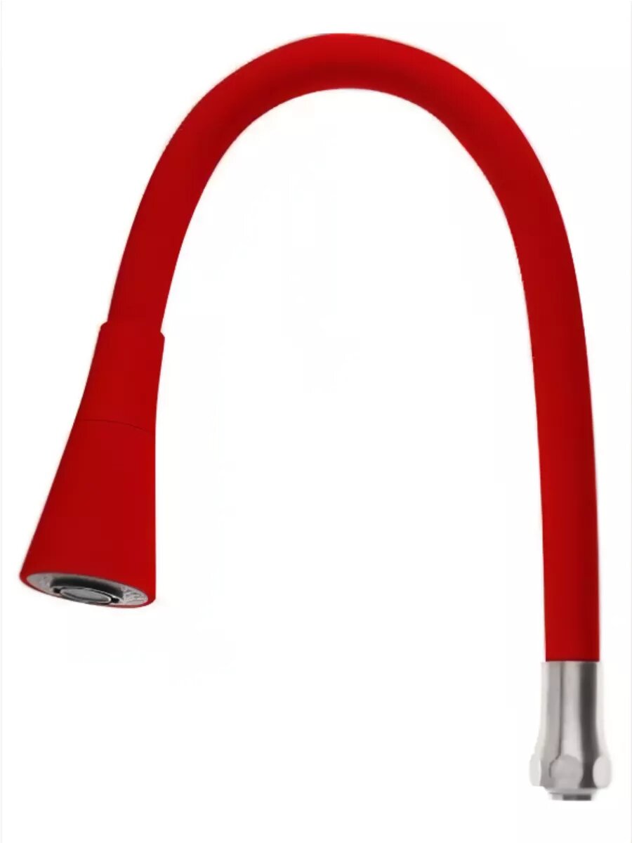 Излив гибкий с двухрежимной лейкой красный для смесителя, AV Engineering, Диаметр подключения 3/4" (AVZAP-2SRD)