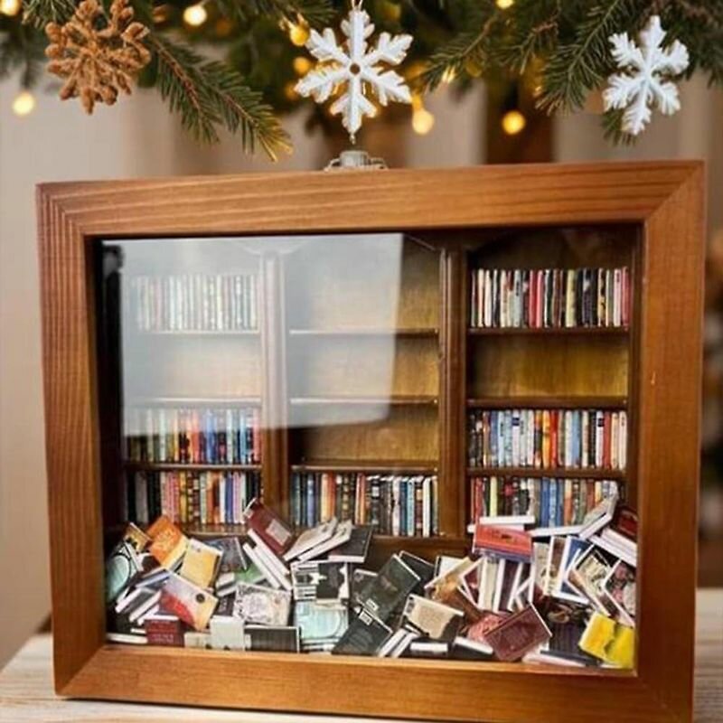 Украшение настольное интерьерное / Мини Библиотека С Книгами Шкаф