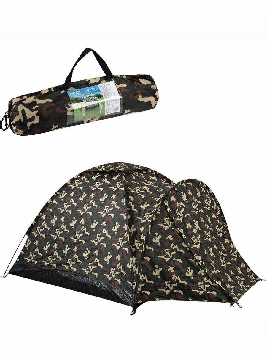 Палатка с тамбуром Лес 4 4-х местная (100+210)*210*130см