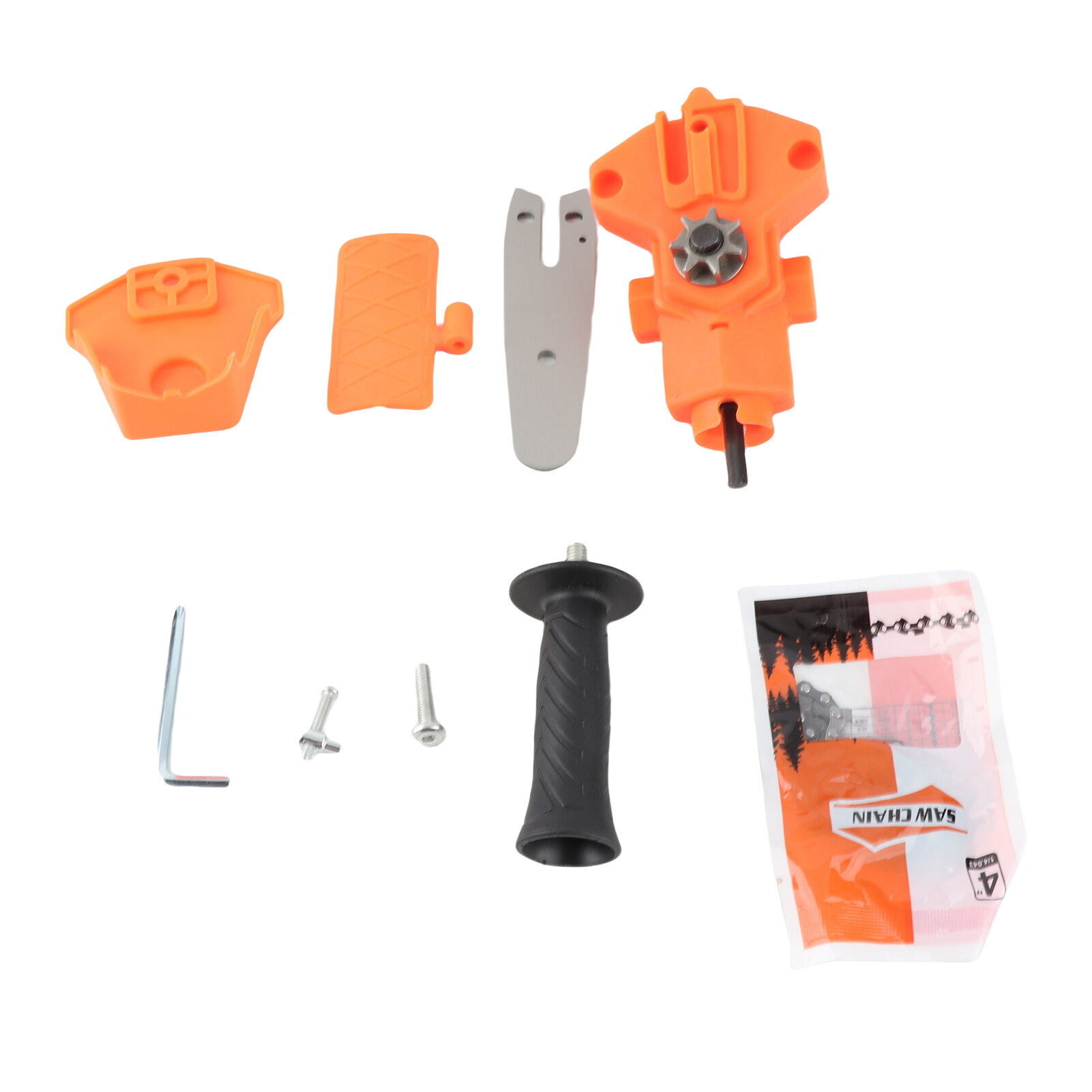 Электрическая дрель диаметром 4 дюйма, модифицированная под цепную пилу. Насадка для цепной пилы. Практичный набор для модификации, предназначенный для работы по дереву и распиловки древесины.