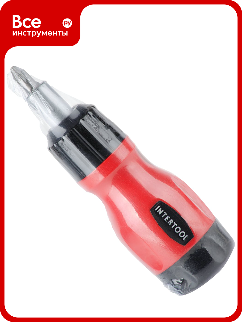 Реверсивная отвертка с комплектом насадок INTERTOOL 6ед VT-1009, удобство при работе