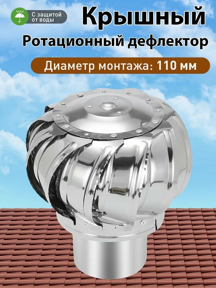 Турбо-дефлектор из нержавеющей стали 110 мм для вентиляционных труб