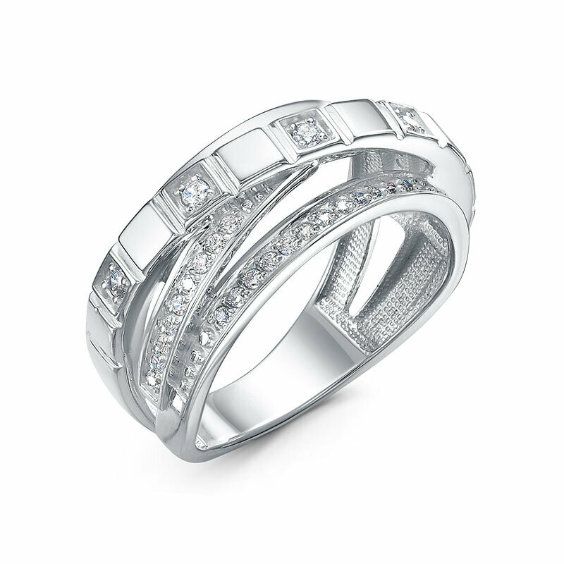 Кольцо, серебро, 925 проба, фианит