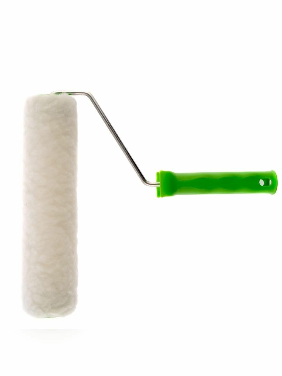 Валик с натуральным мехом, с ручкой, 250 мм, ворс 12 мм, D 48 мм, D ручки 6 мм, Россия Сибртех 80124