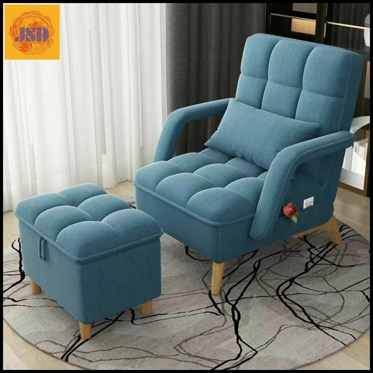 Козетка, механизм Юниор, 56х60х44 см, синий